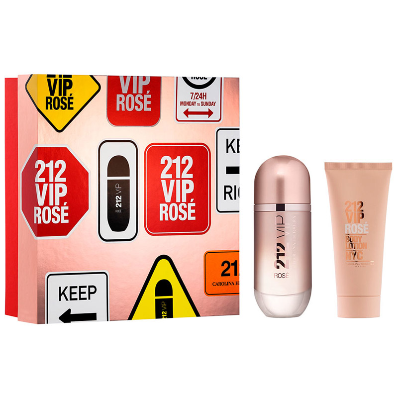 Kit Coffret 212 VIP Rosé Carolina Herrera EDP + Loção | GiraOfertas