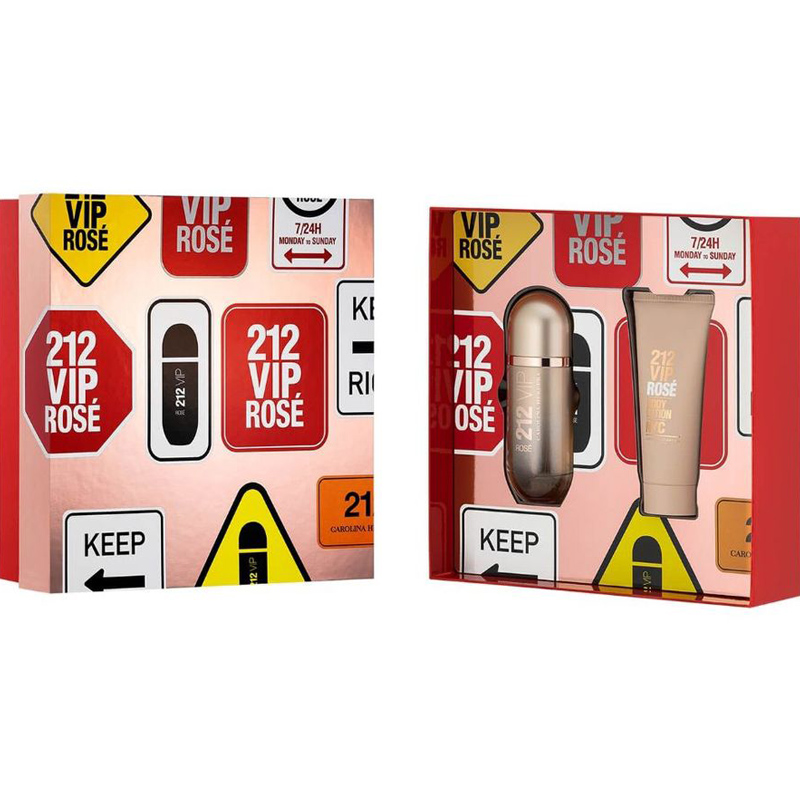 Kit Coffret 212 VIP Rosé Carolina Herrera EDP + Loção | GiraOfertas